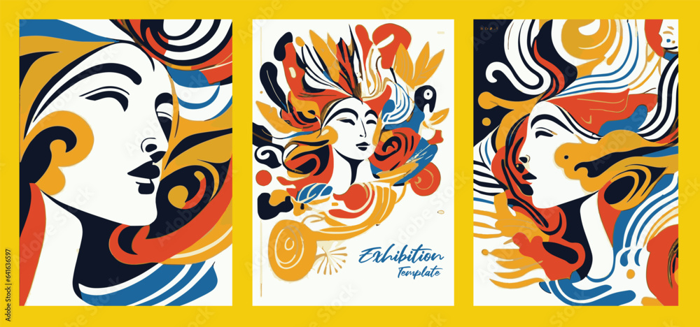 Exhibition poster or banner template. Art objects. Classical and ...