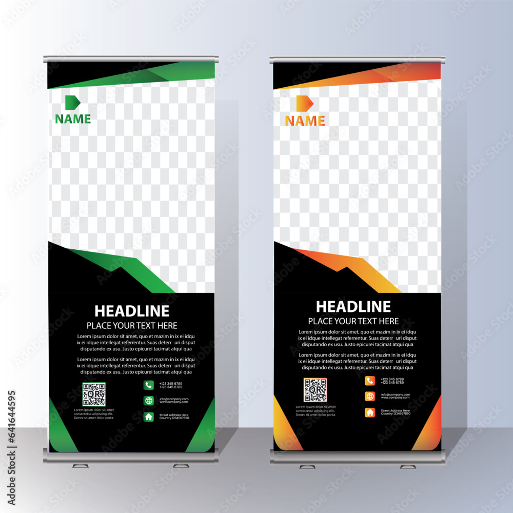 Roll Up Banner Signage Standee Template for Advertising and ...