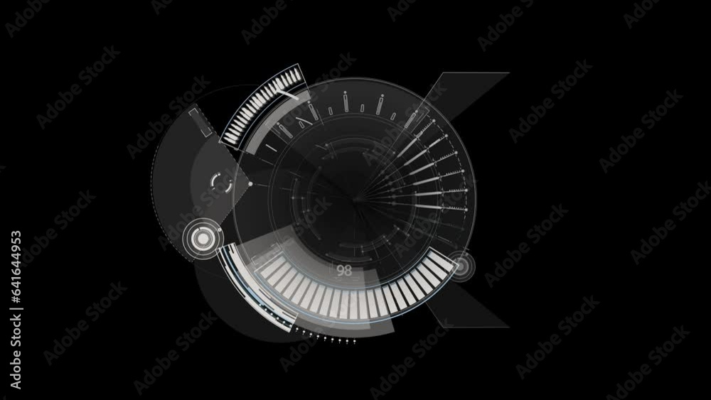 PNG Alpha. Circle HUD technological futuristic elements. Sci Fi circle ...