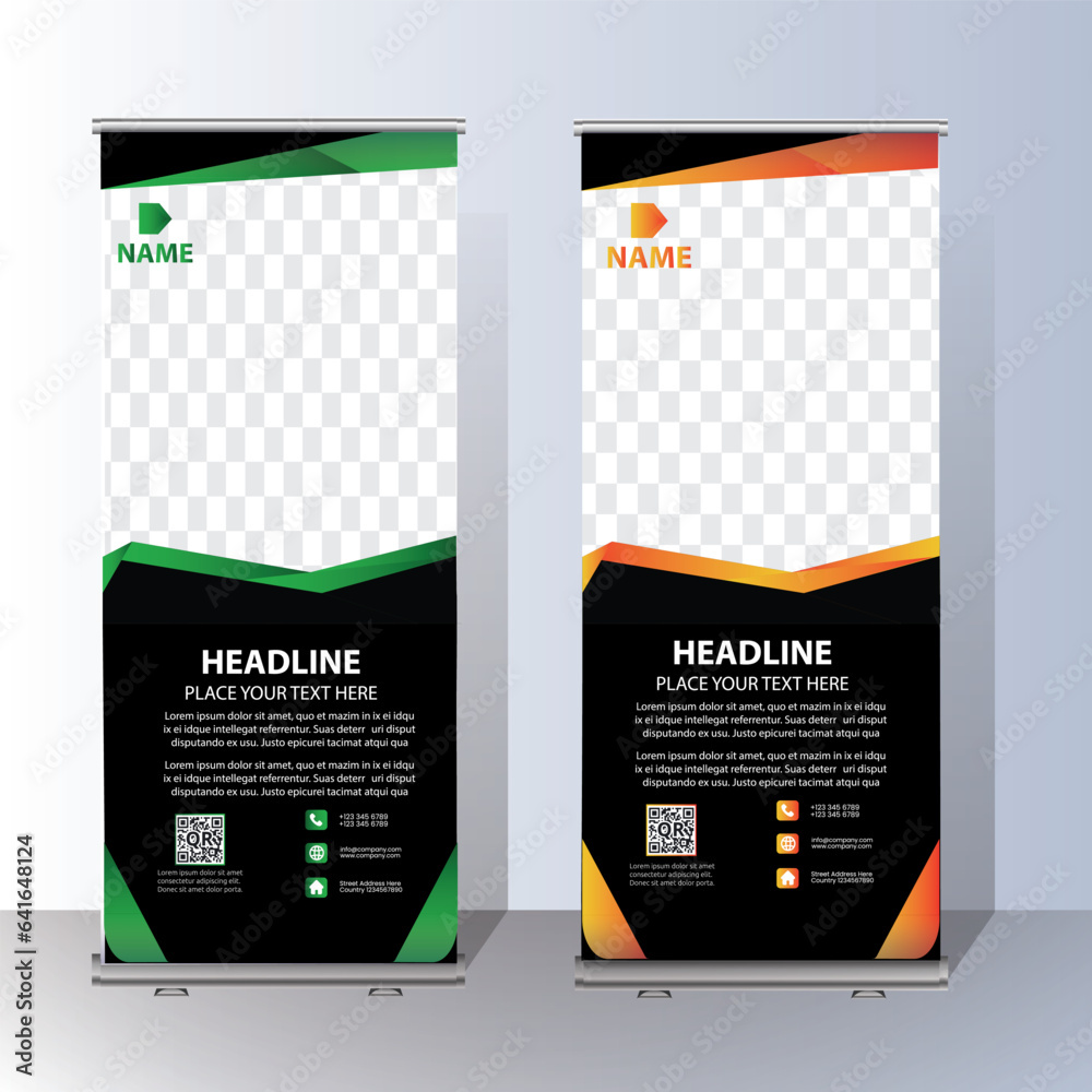Roll Up Banner Signage Standee Template for Advertising and ...