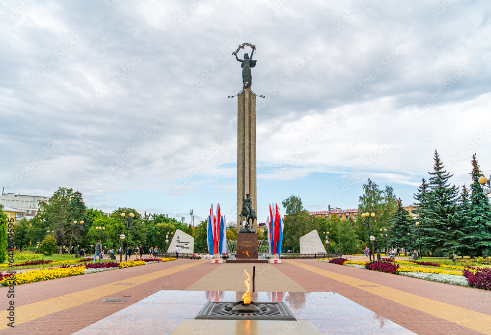 Kaluga, Russia - August 29, 2022: Eternal flame. Monument to Georgy ...
