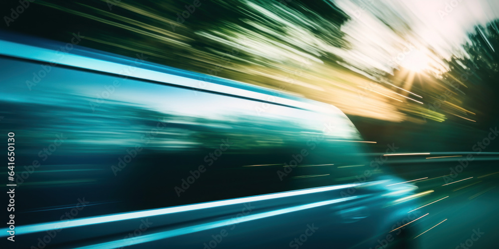 Сlose-up photograph looking out of the front window of the car onto the ...