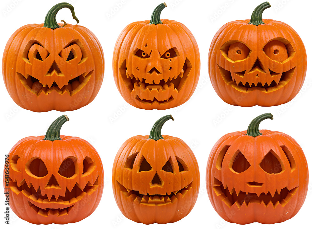 collection of halloween pumpkins / cucurbita / squash - Jack o Lantern ...
