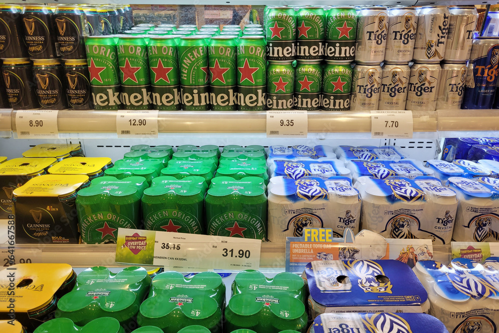 Penang, Malaysia - 22 Aug 2023: Various brand of local and imported ...