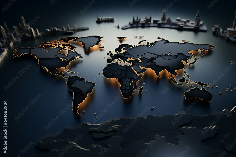 Visual geography. Extruded 3D map showcases dynamic world view ...