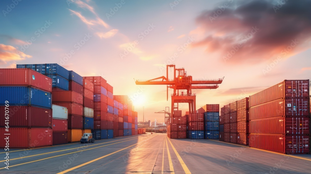 Huge area for storage and accounting of port cargo in containers ...