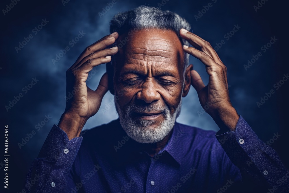 Medium shot portrait photography of a happy old man holding the hand on ...