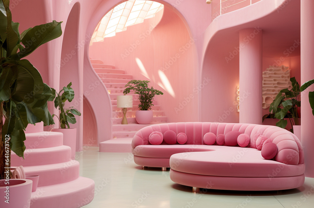 Pink interior. Doll house. Glamor house, pink interior design ...