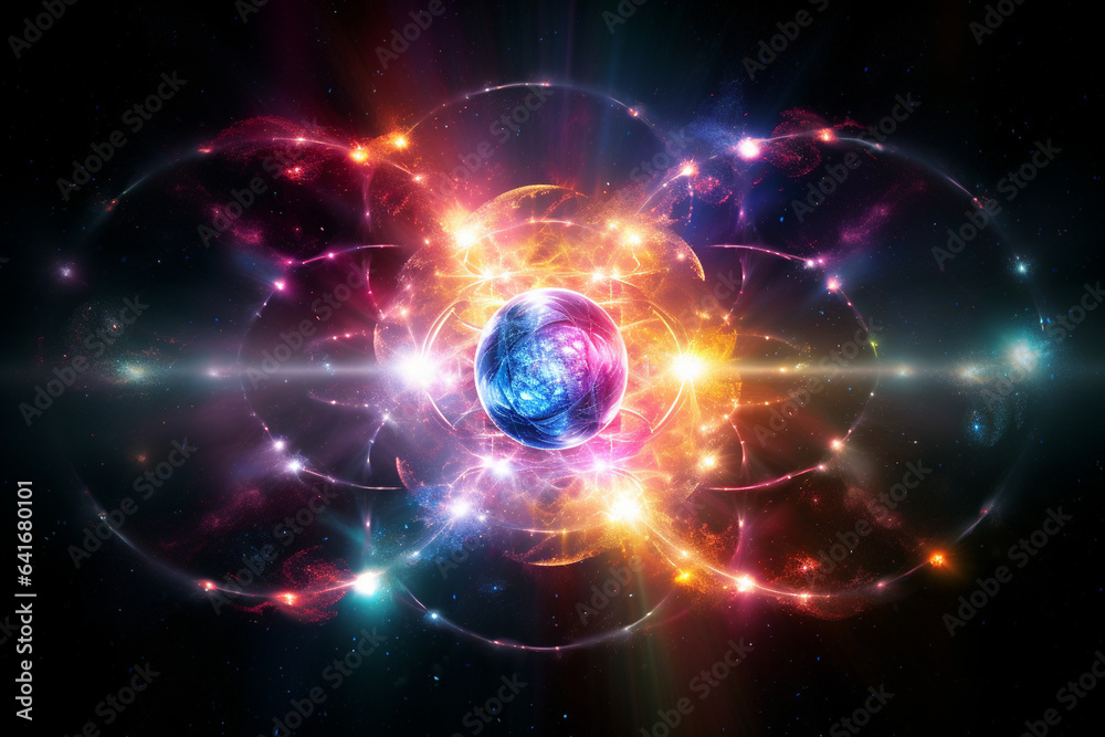 Visualization of atomic nuclei undergoing fusion, illustrating the ...