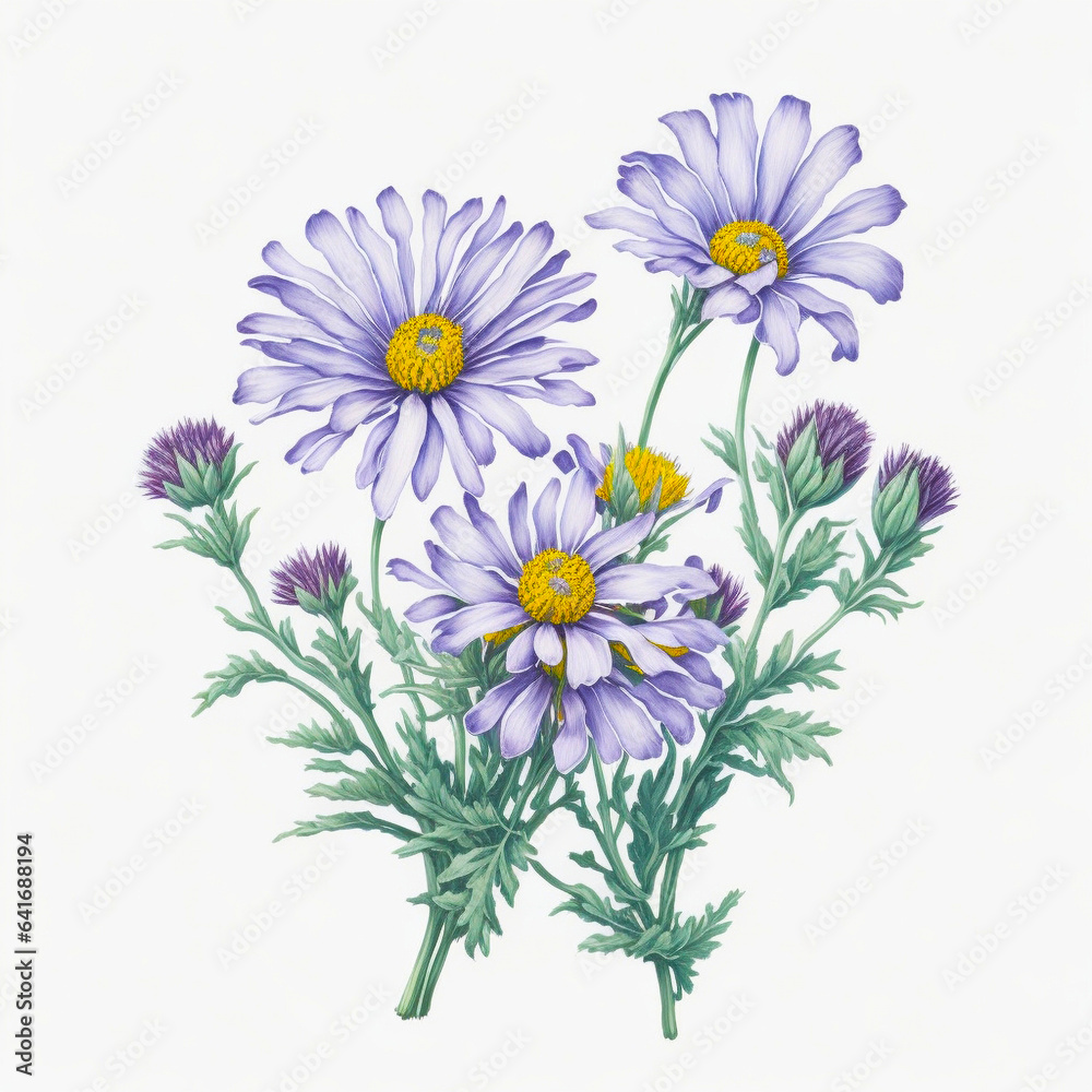 Bouquet with white chamomile flowers (Matricaria chamomilla, kamilla ...