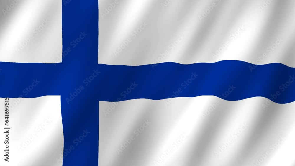 Flag of the Findland waving animation. looping National Findland flag ...