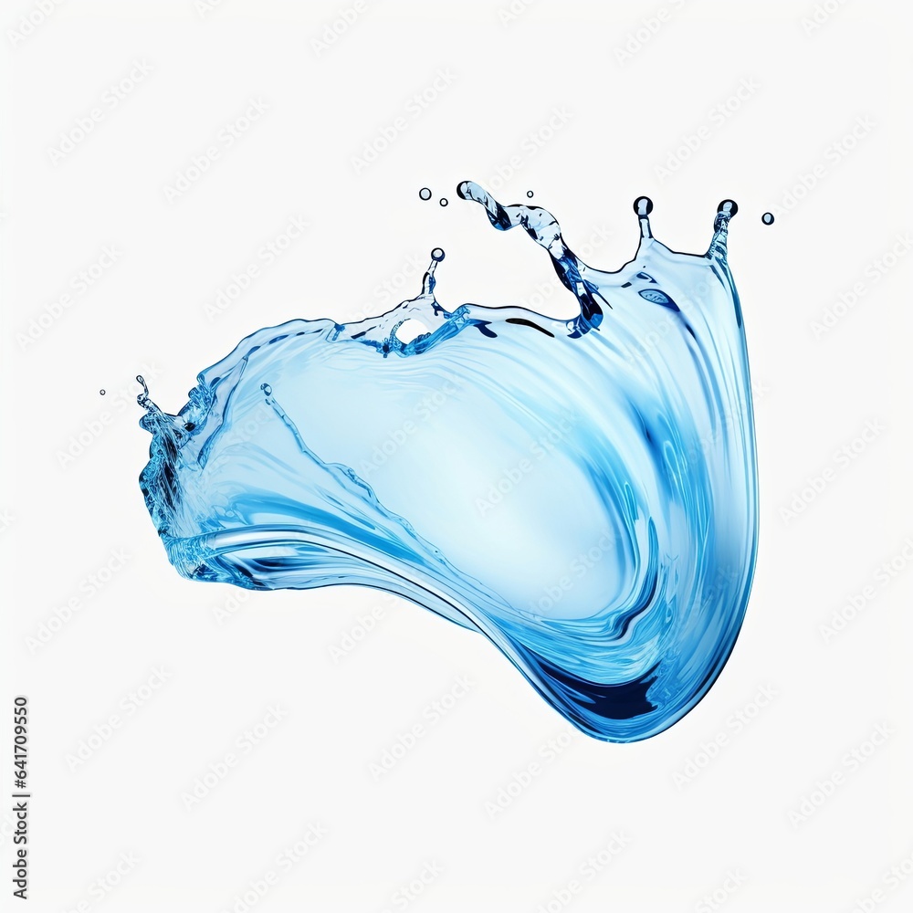 3d render, blue wave, water wavy splash clip art isolated on ...