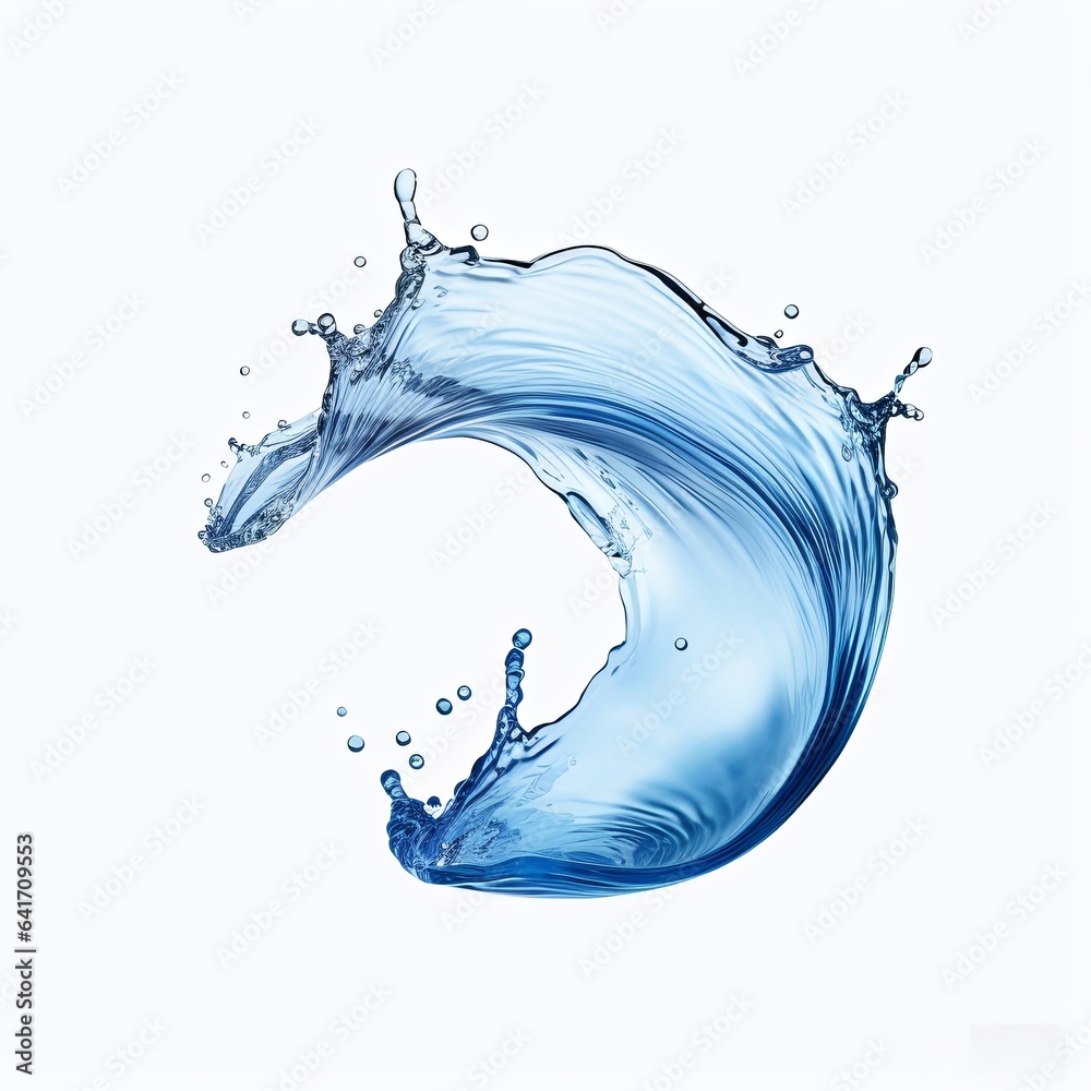 3d render, blue wave, water wavy splash clip art isolated on ...