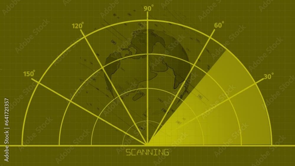 Radar Sonar With Object On Map. Modern submarine radar sonar with ...