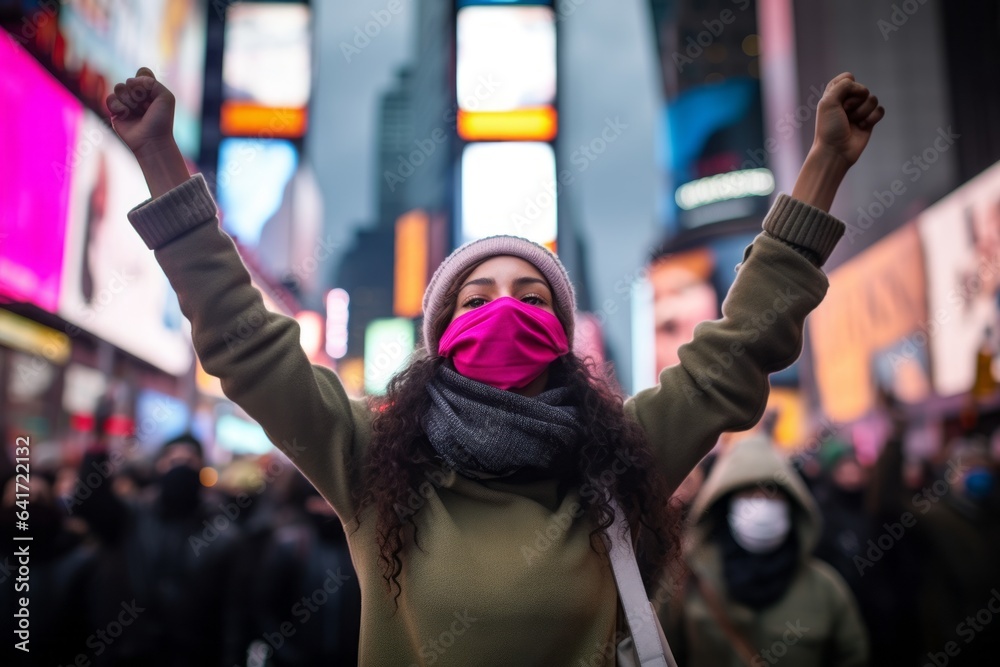 Environmental portrait photography of a glad girl in her 30s holding ...