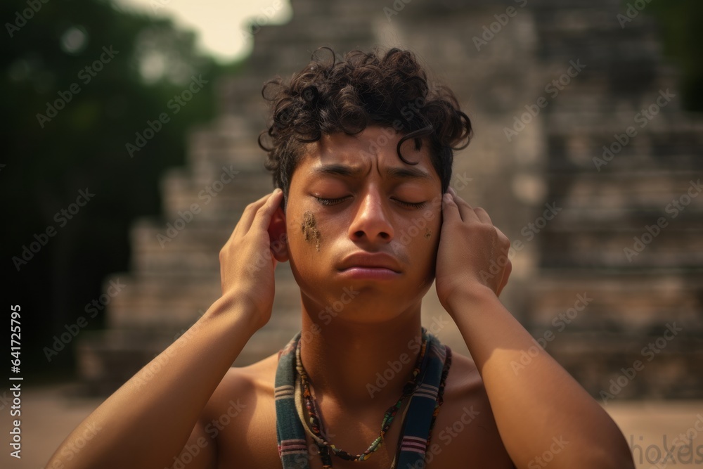 Medium shot portrait photography of a jovial boy in his 30s doing a ...