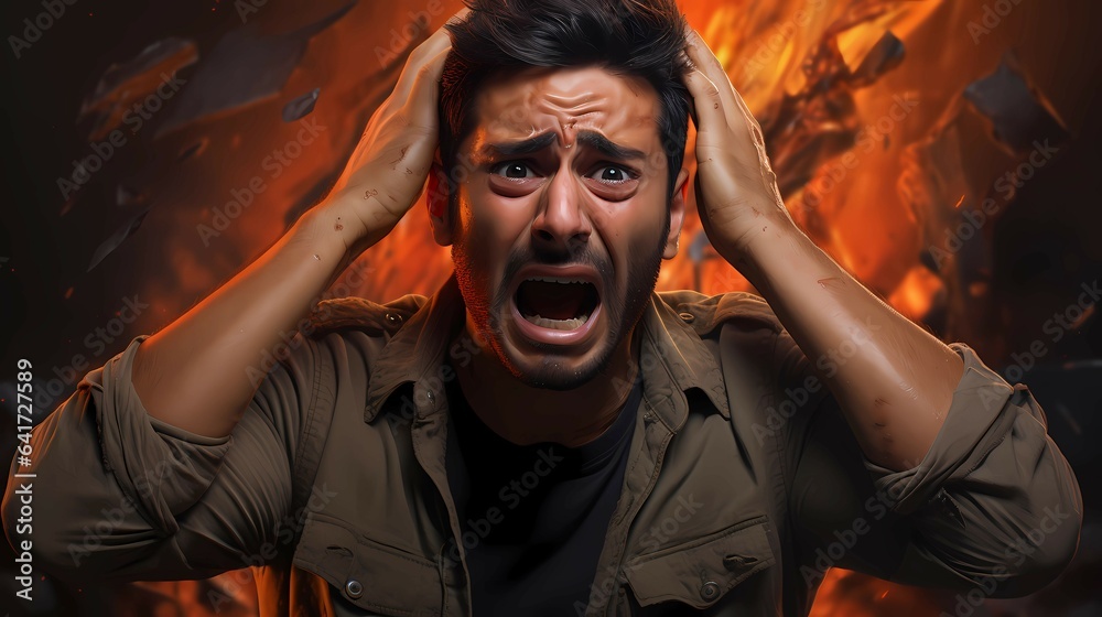 panic attack AI generated Stock Illustration | Adobe Stock