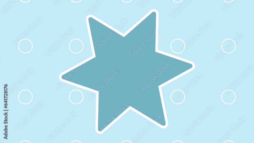 blank, blue, spinning, star animation on blue background. Empty form ...