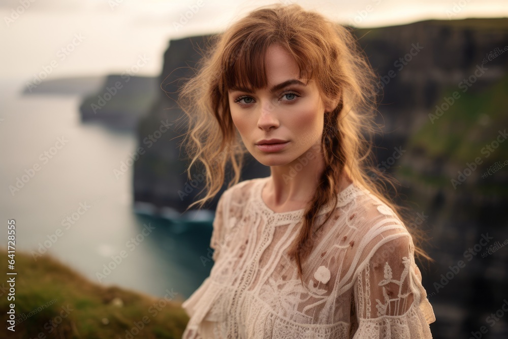 Headshot portrait photography of a jovial girl in her 30s pouting ...