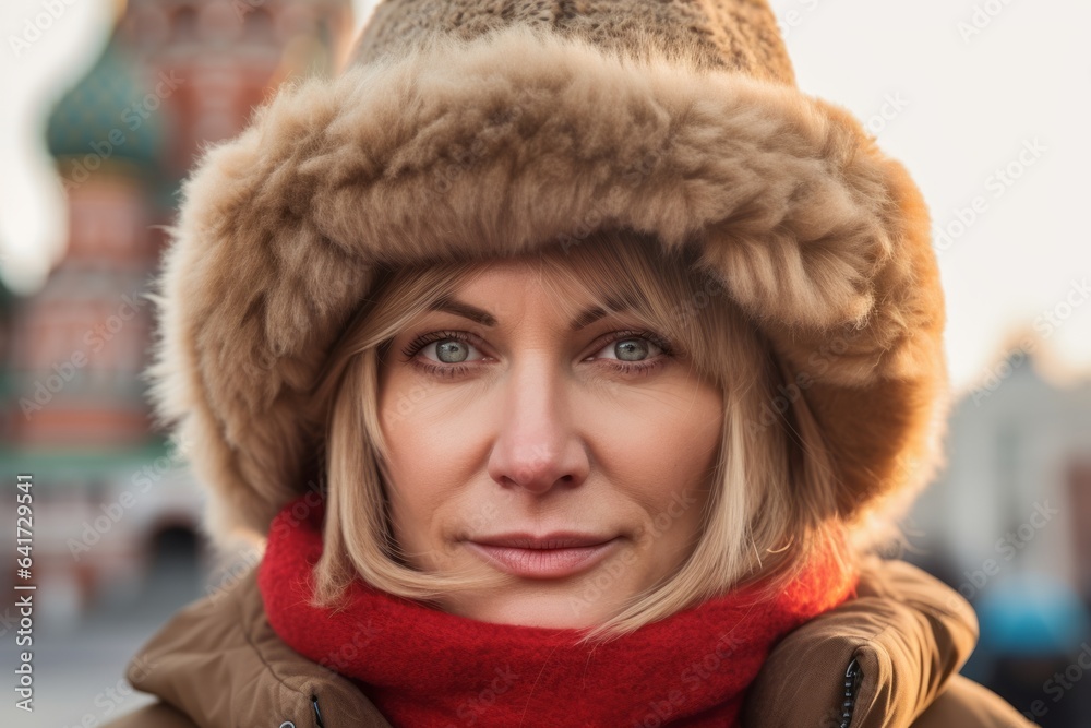 Headshot portrait photography of a satisfied mature woman pouting ...