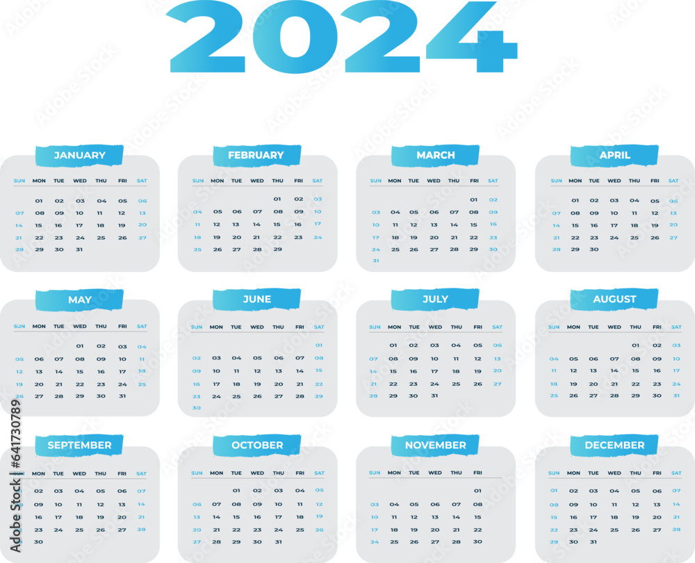 Monthly calendar template for 2024 year, Calendar 2024 week start ...