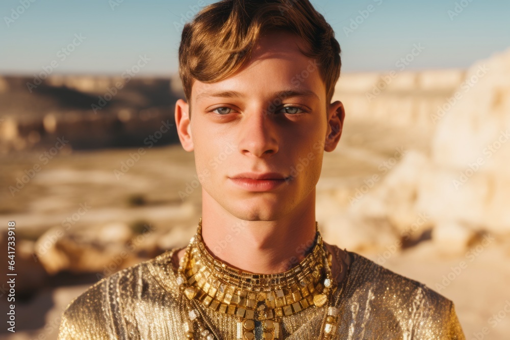 Close-up portrait photography of a merry boy in his 30s saluting ...