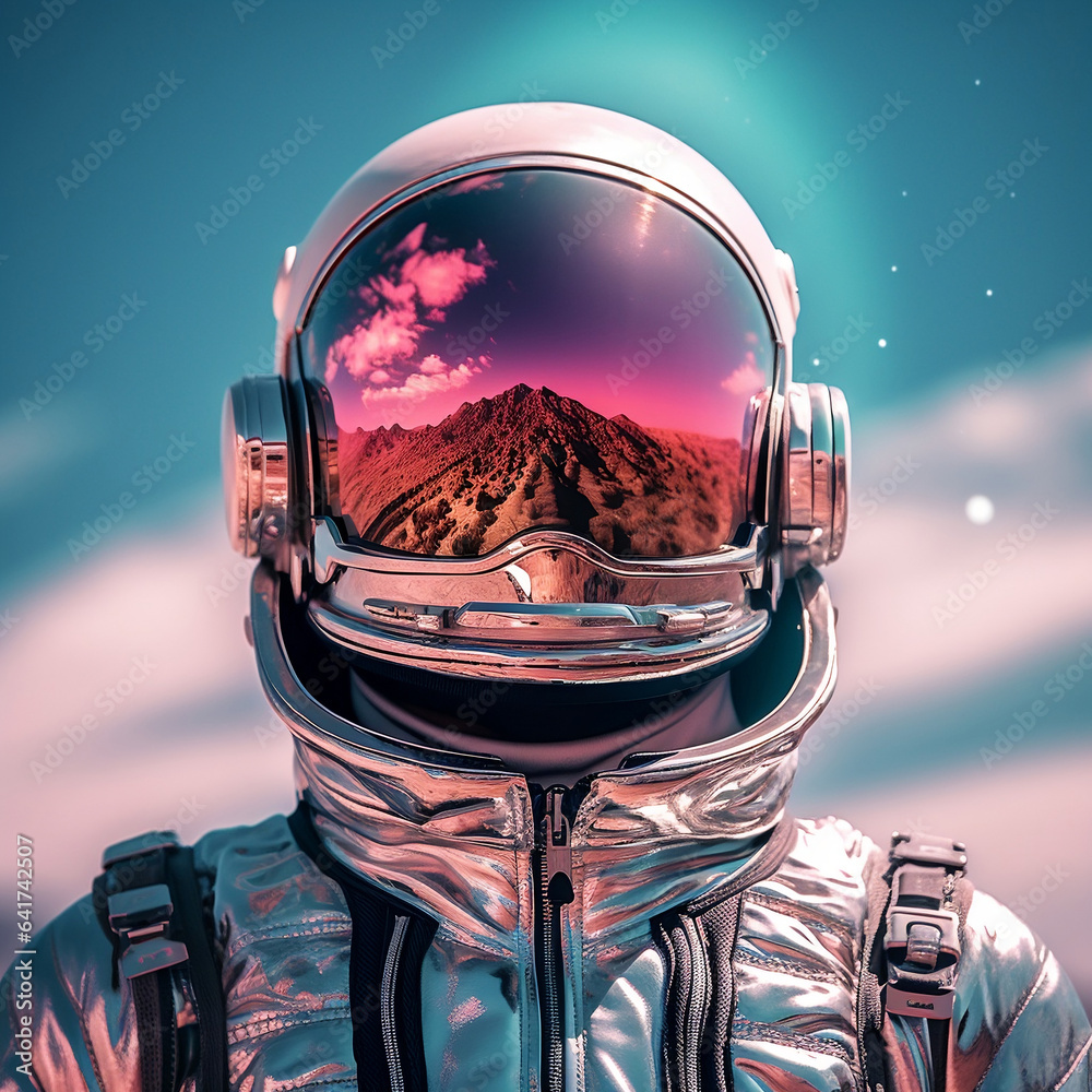 80s chrome astronaut Stock Photo | Adobe Stock