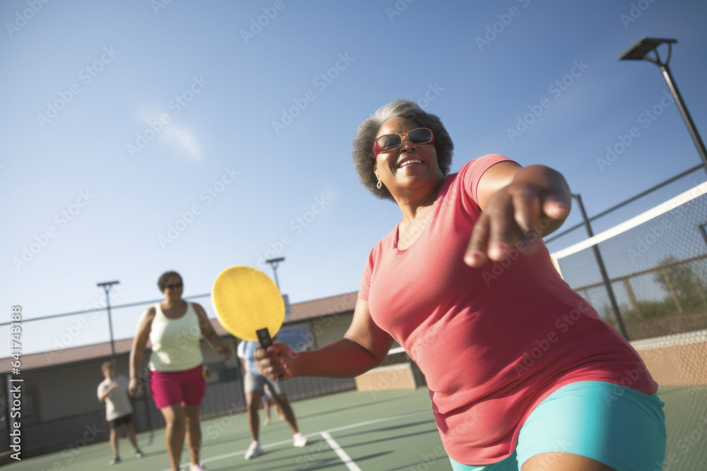 An inclusive team of African American women have fun and enjoy a game ...