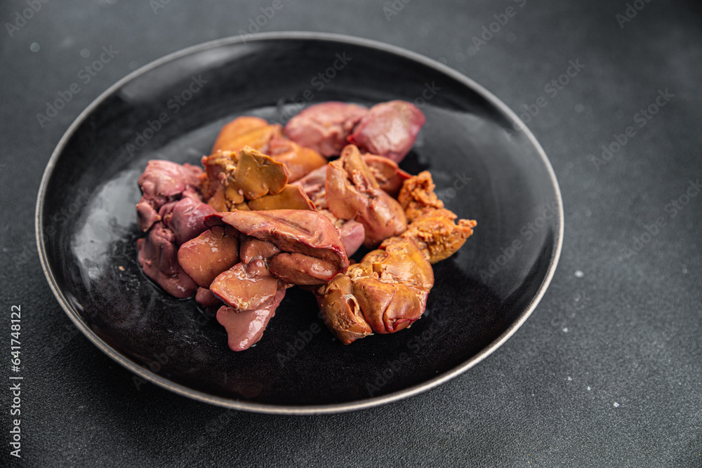 liver chicken food confit boiled chicken offal meat meal snack on the ...