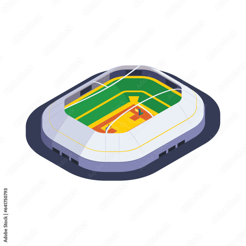 Free vector isometric stadium set of isolated icons with sport arenas ...