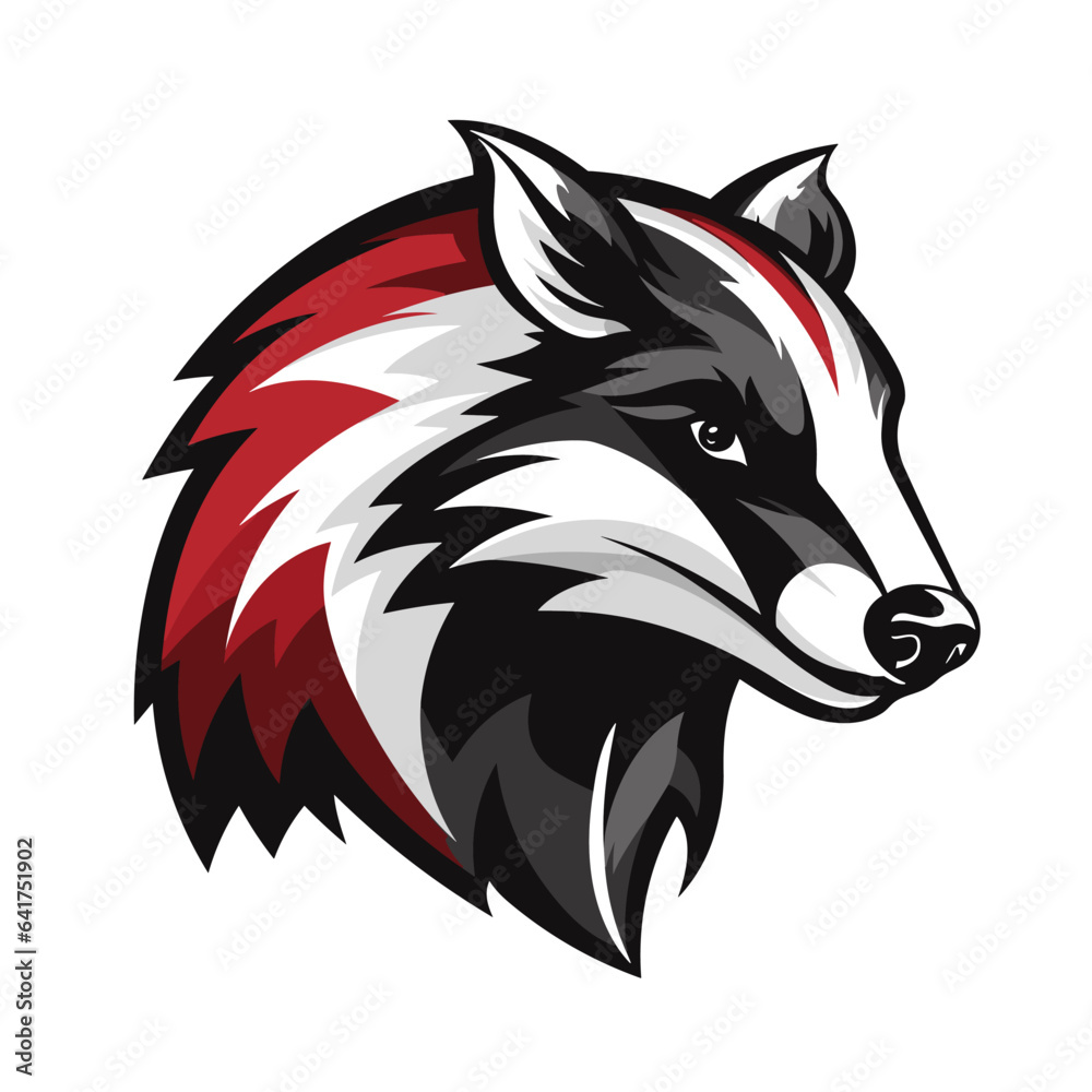 Esport vector logo badger on white background side view, badger icon ...