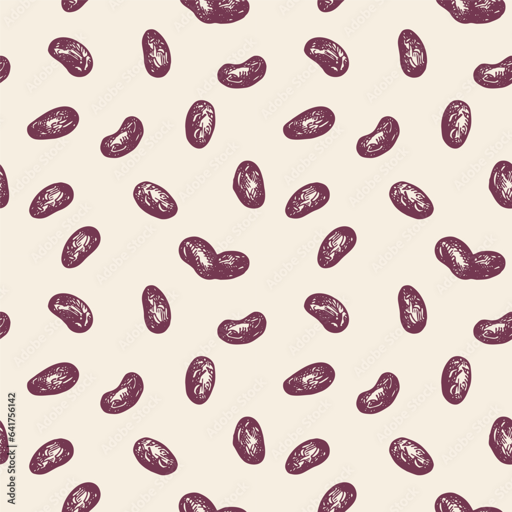Bean plant seamless pattern vector illustration. Repeating background ...