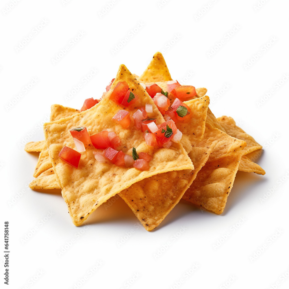 Totopos nachos con pico de gallo botana snack mexicano Stock Photo ...