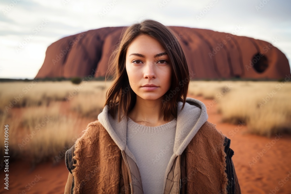 Full-length portrait photography of a content girl in her 20s wearing a ...