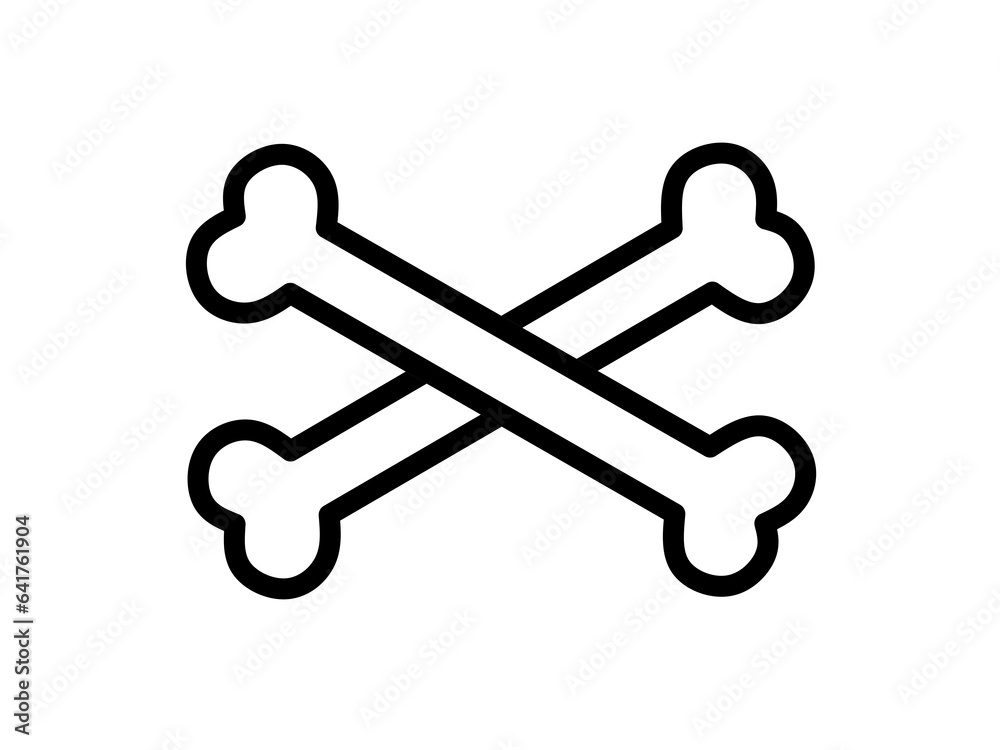 two crossed bones icon with line design Stock Vector | Adobe Stock