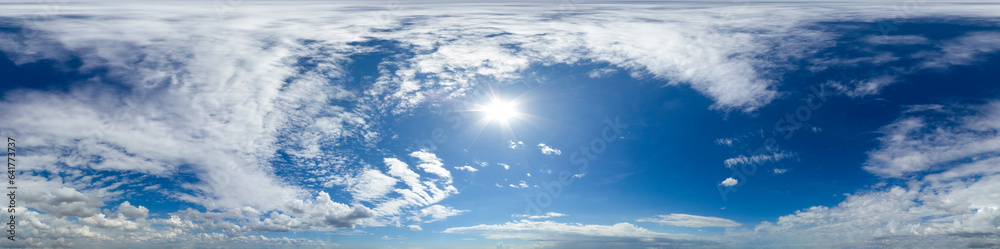 360 VR 2:1 equirectangular blue sky with clouds background overlay ...