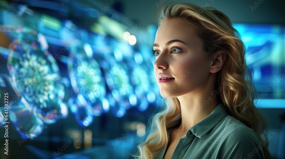 Young woman engineer windmill clean energy electricity concept, woman ...