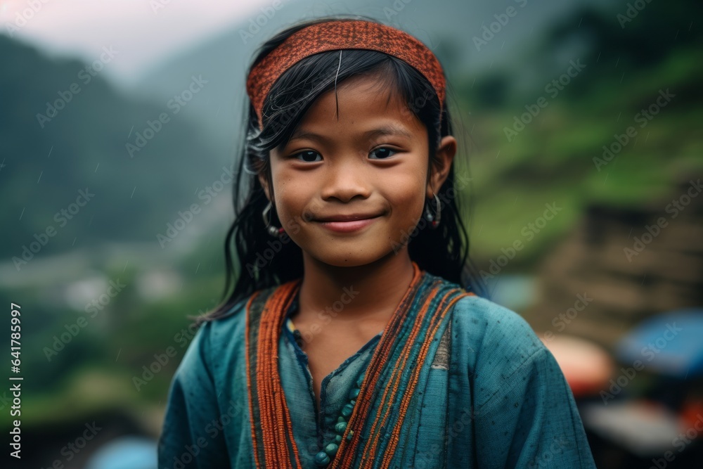 Close-up portrait photography of a grinning girl in her 40s wearing a ...