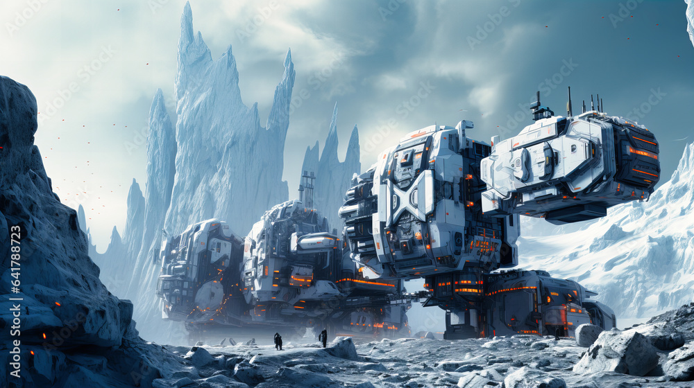 Asteroid Mining Robots Extracting Precious Minerals Fueling An Interstellar Economy Stock