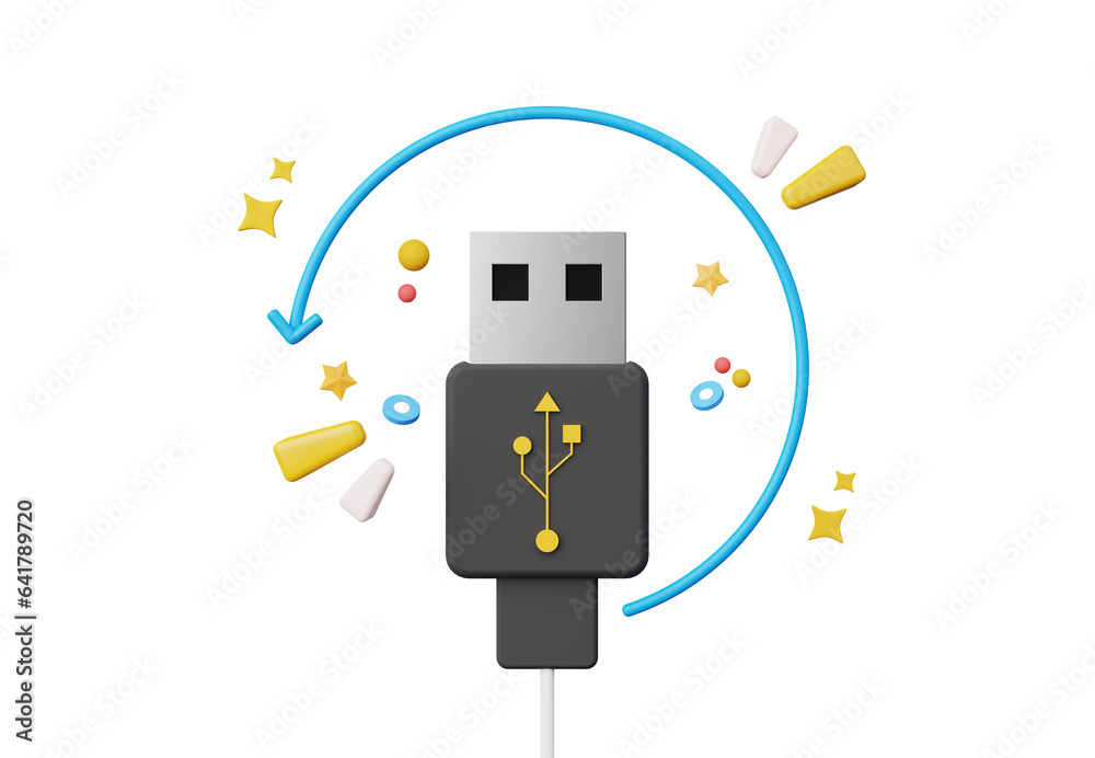 3d Render, minimal type of electric plug for connection isolated on ...