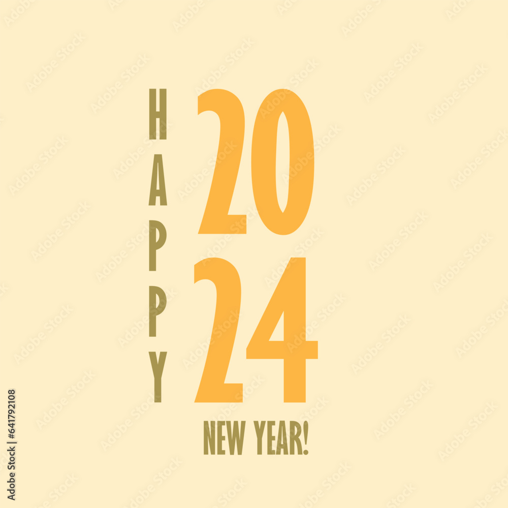 2024 New Year yellow and green numbers vintage background. Happy new ...