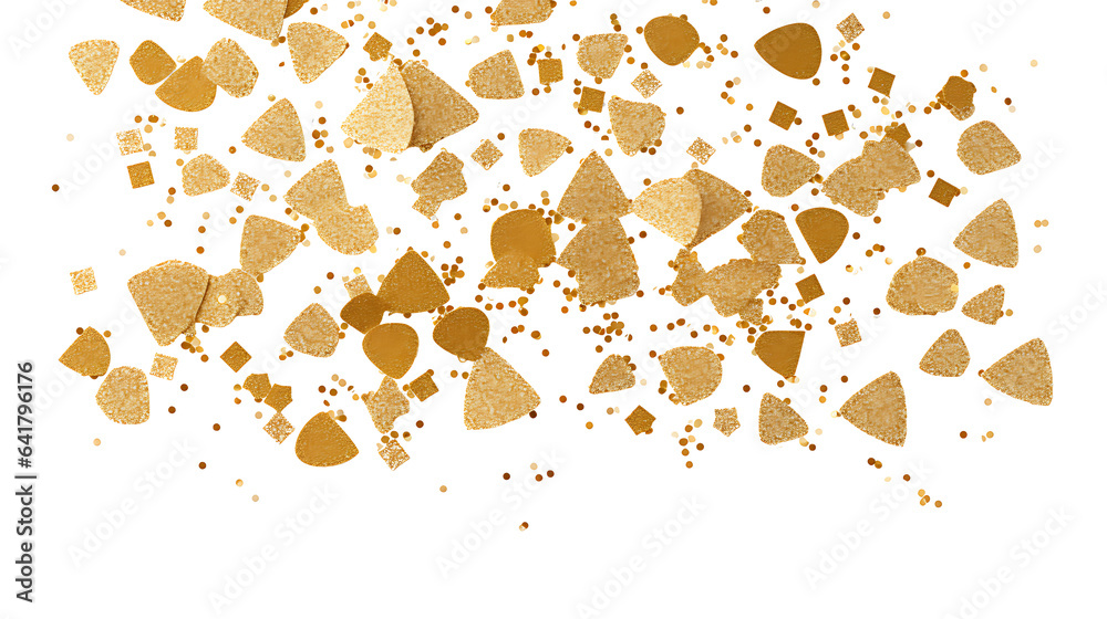 Gold glitter shapes isolated on transparent background. Gold glitter ...
