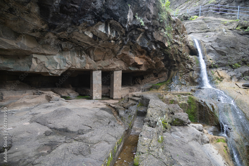 The Pitalkhora Caves, in the Satmala range of the Western Ghats of ...