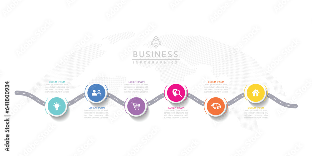 Póster Vector infographic business presentation template with circular ...