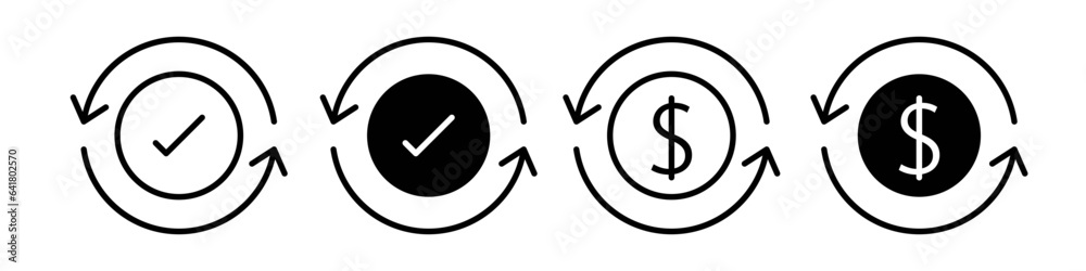 Cash flow icon.. Finance business money transfer in usd dollar to bank ...