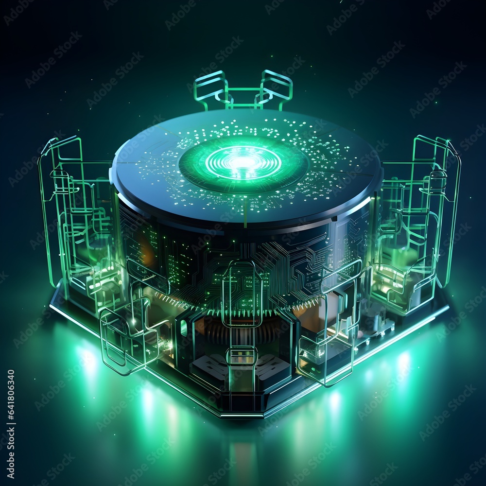 Die Macht der Quanten: Ein hochentwickelter Quantencomputer Stock ...