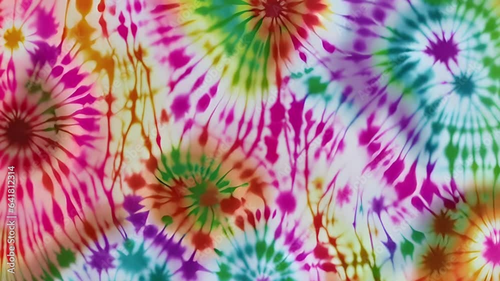 Animated swirl tie dye colourful background waving. Liquid holographic ...