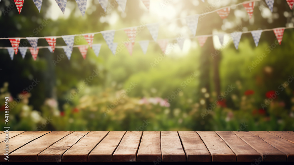 Beautiful happy birthday empty wooden rustic table or product, beverage ...