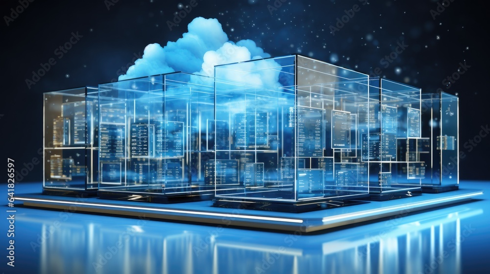 Cloud Computing Digital Information Data Center Technology. Computer Information Storage ...