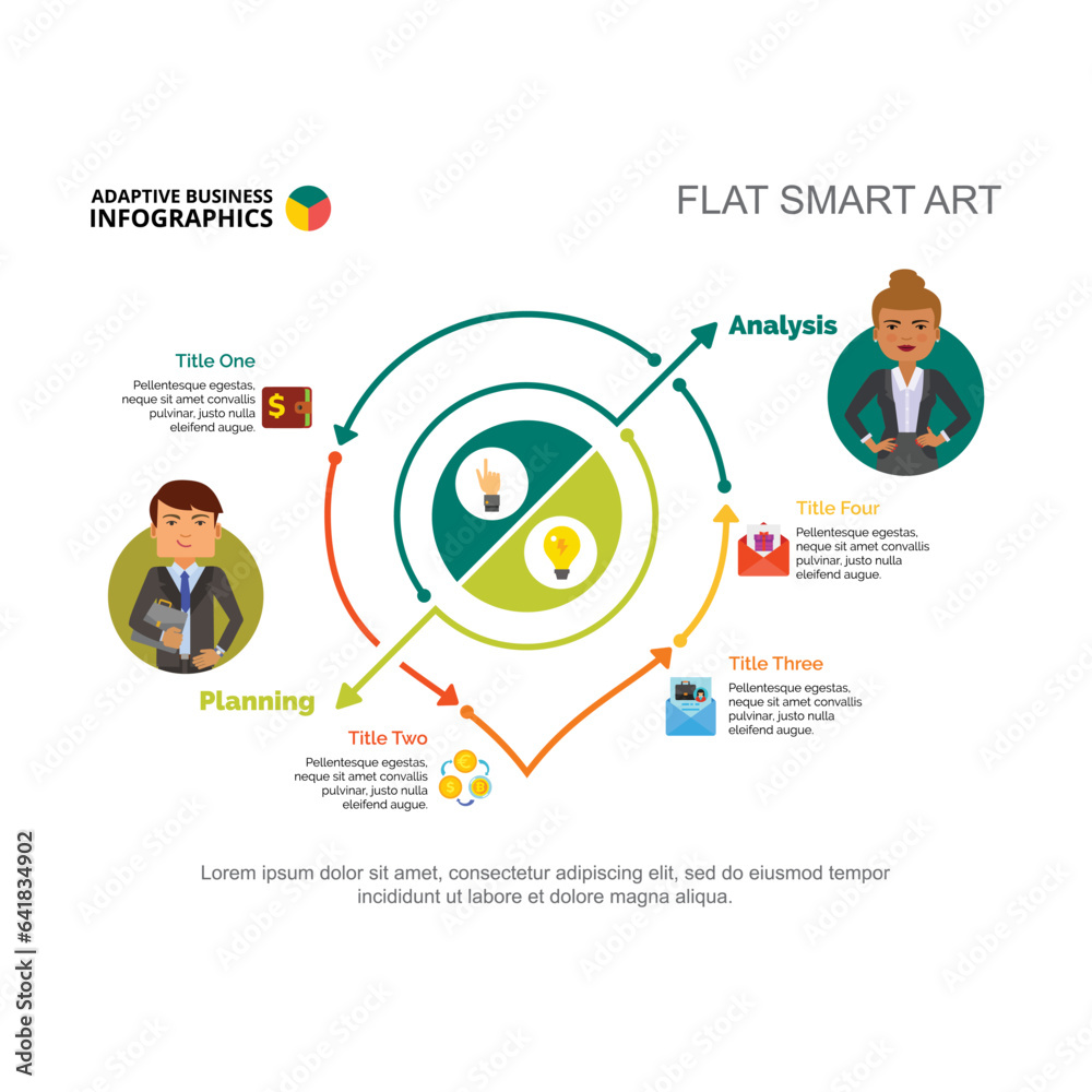 Business planning process infographic vector illustration. Cartoon ...